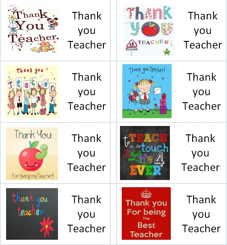 40 x Thank you Teacher labels/stickers for cake/sweets/presents/gift ...
