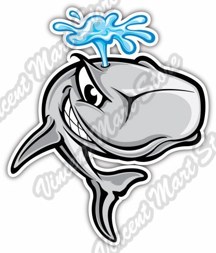Angry Whale Sea World Creature Funny Cartoon Car Bumper Vinyl Sticker ...