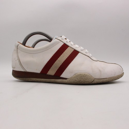 Bally Freenew/004 Men's 7 D White Leather Trainspotting Stripe Trainer ...