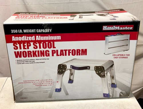 HaulMaster Foldable Aluminum Platform & Step Stool 350 lbs. Maximum ...