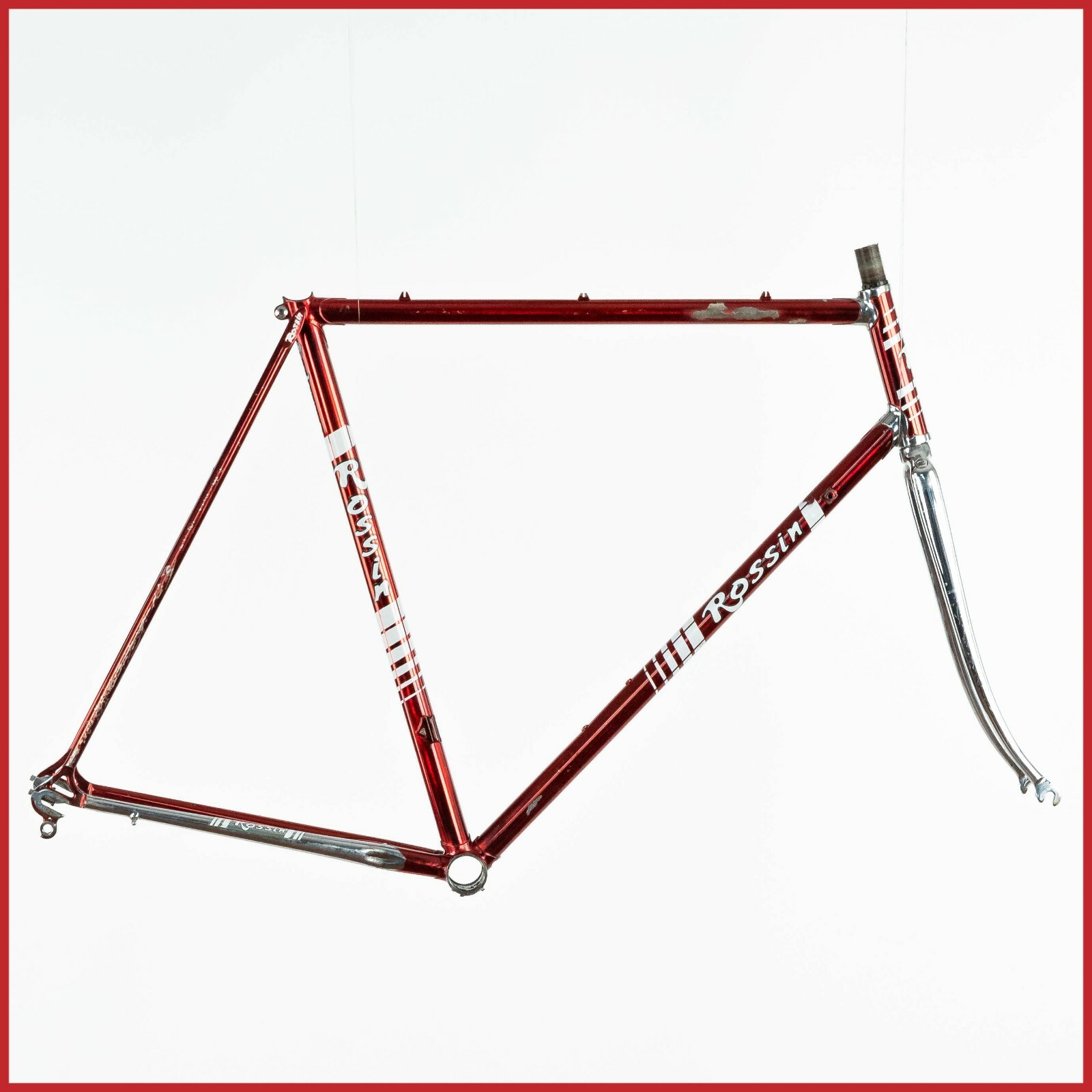 ROSSIN SUPER RECORD VELOCHROMED COLUMBUS STEEL VINTAGE FRAMESET FRAME ...