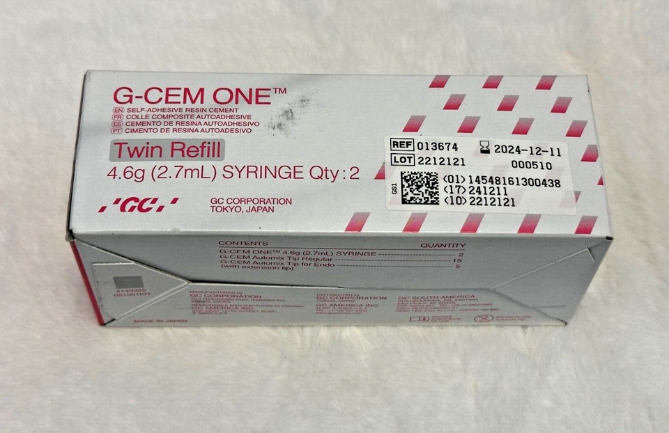 GC G-CEM ONE Self Adhesive Resin Cement Twin Refill 2x4.6g Syringe ...