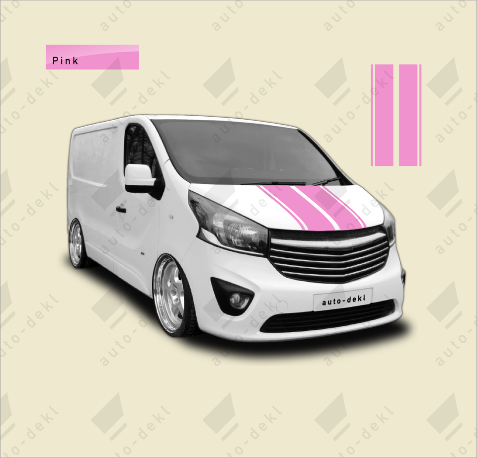 Fits Renault Trafic (2014-On) - Front Bonnet Stripes Vinyl Stickers Van ...