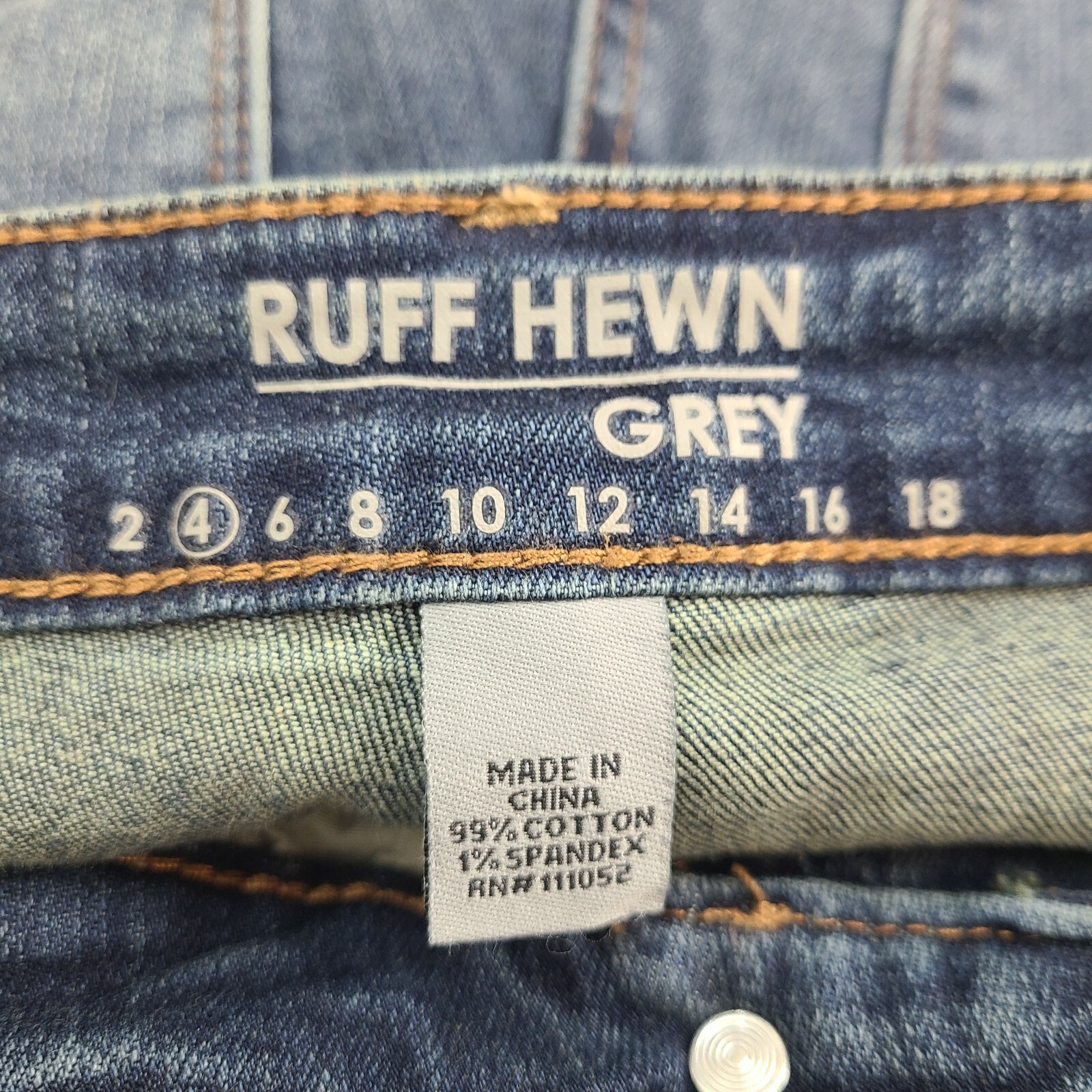 Ruff Hewn Jeans Women 4 Blue Distressed Bling Raw Hem Stretch Denim | eBay