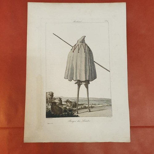 C9-LITHOGRAPHIE ORIGINALE-GALARD-LE ROY-BORDEAUX-BERGER DES LANDES-1818 ...