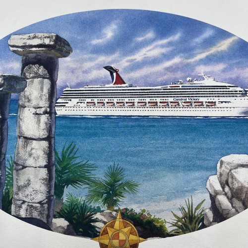Vintage Carnival Victory Cruise Ship Memento Collectible Print 11x14 ...