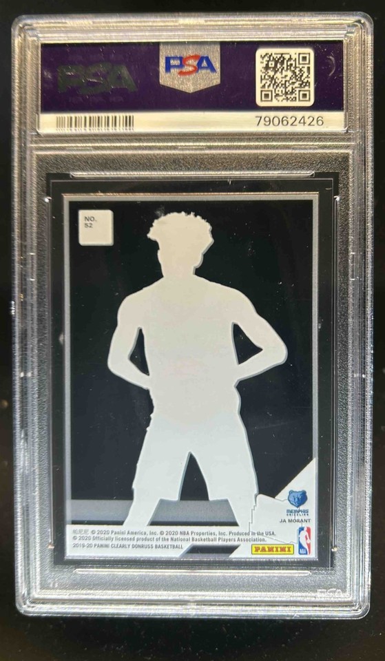 2019-20 Panini Clearly Donruss Ja Morant Rookie RC #52 Grizzlies PSA 9 ...