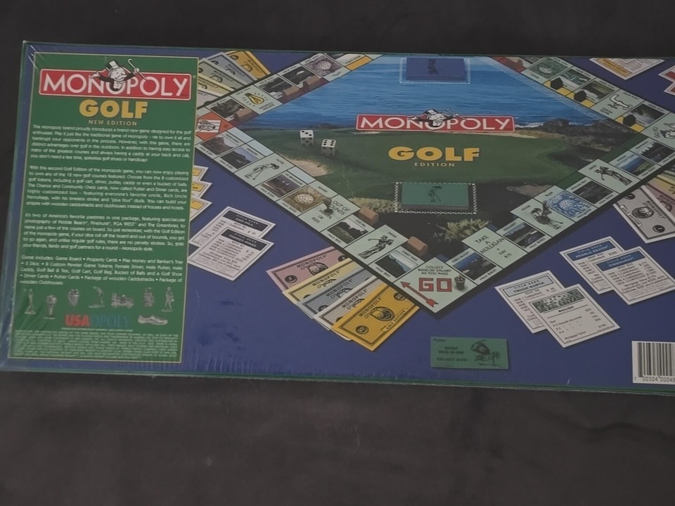 1998 Vintage Monopoly Golf New Edition Board Game Custom Pewter Tokens ...