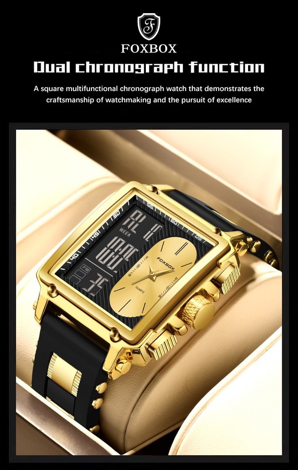 Top Men's Watches LCD Digital Display Quartz Watch Silicone Strap ...