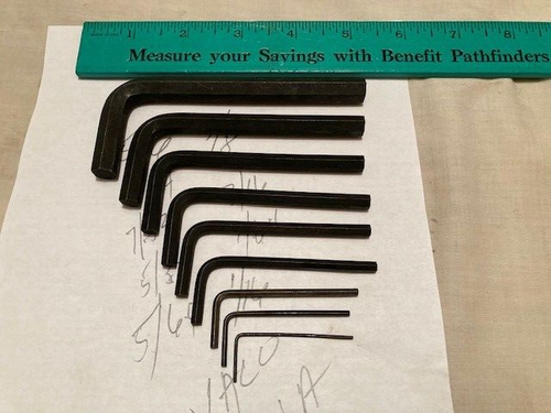 MADE IN USA - VINTAGE VACO TOOL 9 PC Hex L-Key ALLEN WRENCHES - USED | eBay