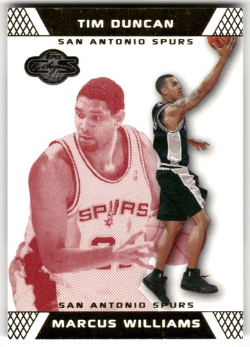 2007-08 Topps Co-Signers - Tim Duncan, Marcus Williams #76 Gold Red ...