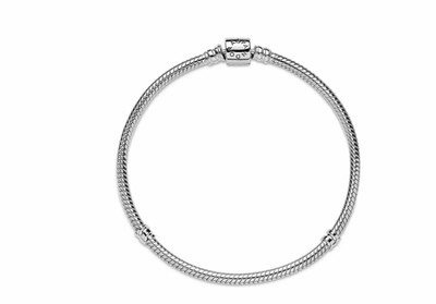 Pandora 7" Barrel Clasp Snake Chain Bracelet, Passport Clasp, Sterling ...