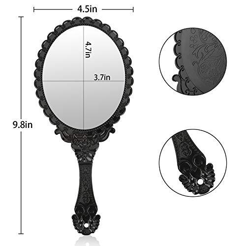 Handheld Mirror with Handle, Makeup Compact Hand Mirrors Travel Small ...