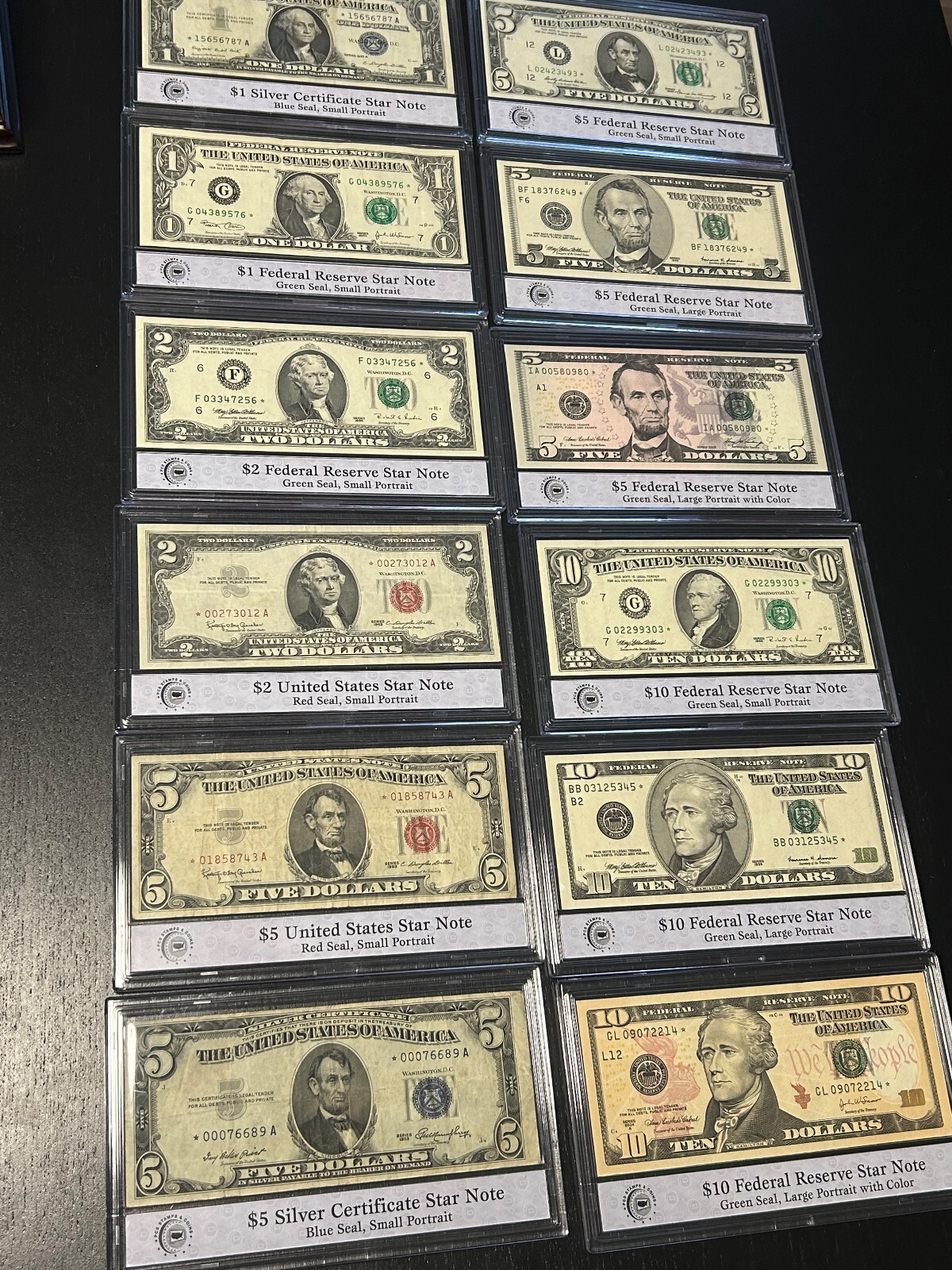 The U.S. Historic Star Note Collection with case - PCS Stamps and Coins ...