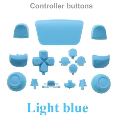 Light Blue Playstation 5 PS5 Full Set ABXY R1 L1 R2 L2 Thumbstick D-Pad ...