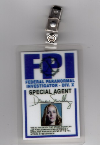 X-files TV Series ID Badge-Agent Dana Scully Miniseries costume prop ...