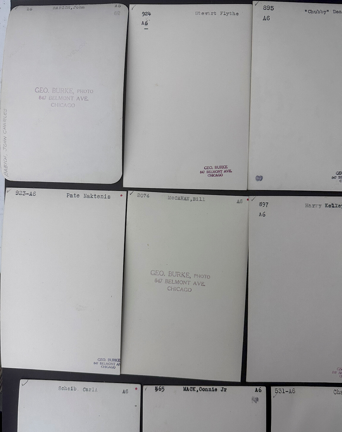 LOT OF 21 Philadelphia A's George Burke 4x6 Photos Connie Mack Jr John ...