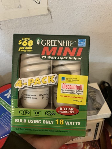 Greenlite 75 Watt White Mini Spiral 4 Bulbs 1100 Lumins Soft White 10 ...