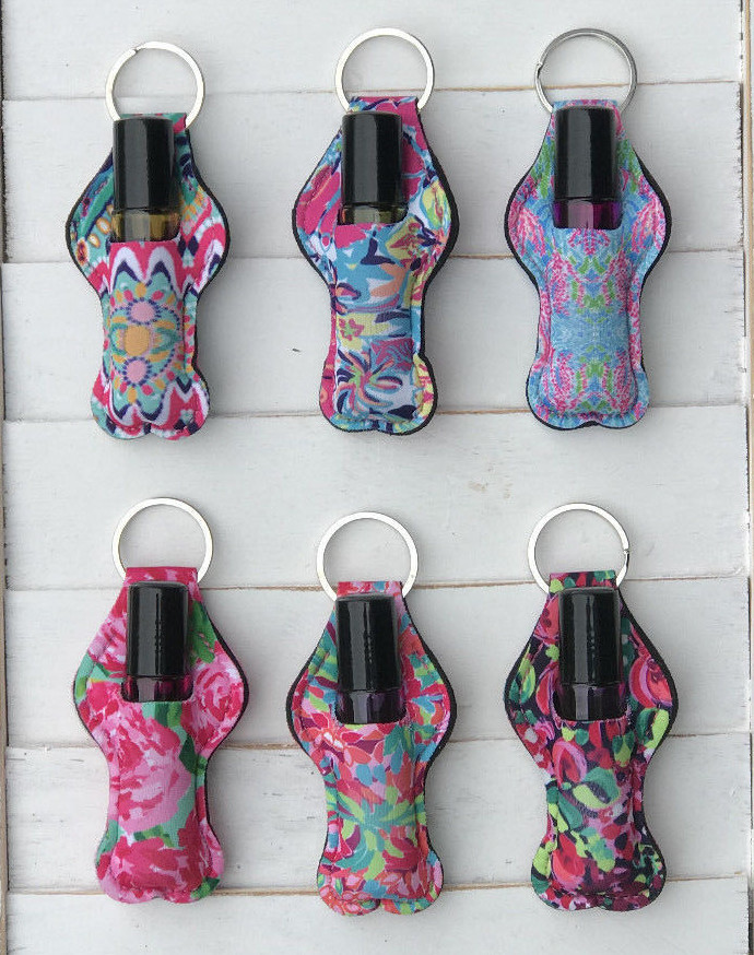 ESSENTIAL OIL ROLLER BOTTLE TRAVEL KEYCHAIN CASES SLEEVE ROLL-ONS LILLY PATTERN | eBay