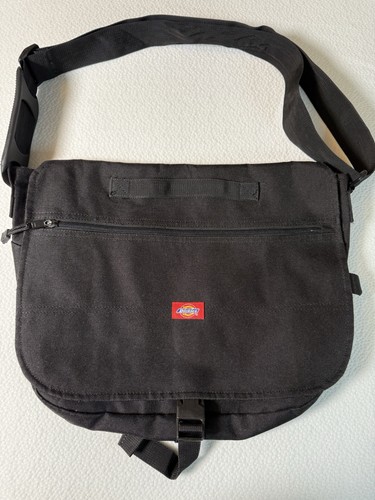 Dickies Black Messenger Shoulder Bag Canvas Crossbody Work School ...
