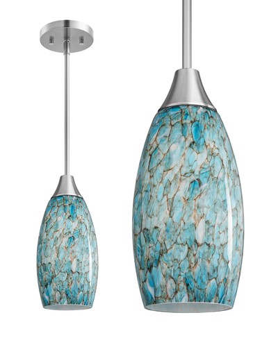 Pendant Light, Hand Blown Hanging Light Fixture, Adjustable Brushed ...