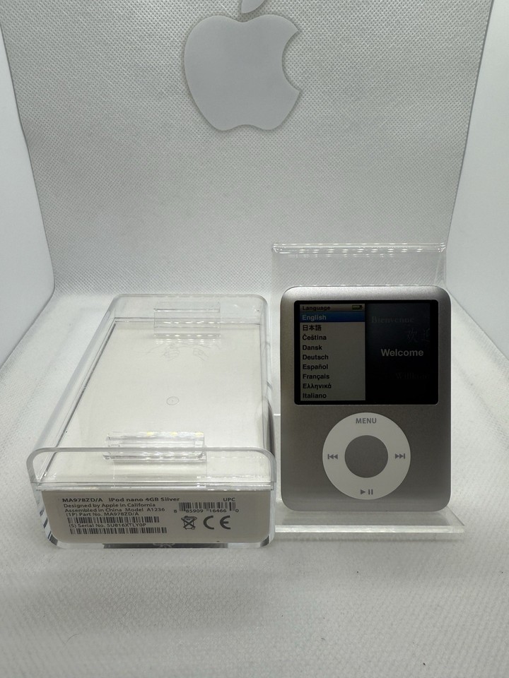 Apple Ipod Nano 3rd 3. Generation Silver 4GB Like New Battery New A1236 ...