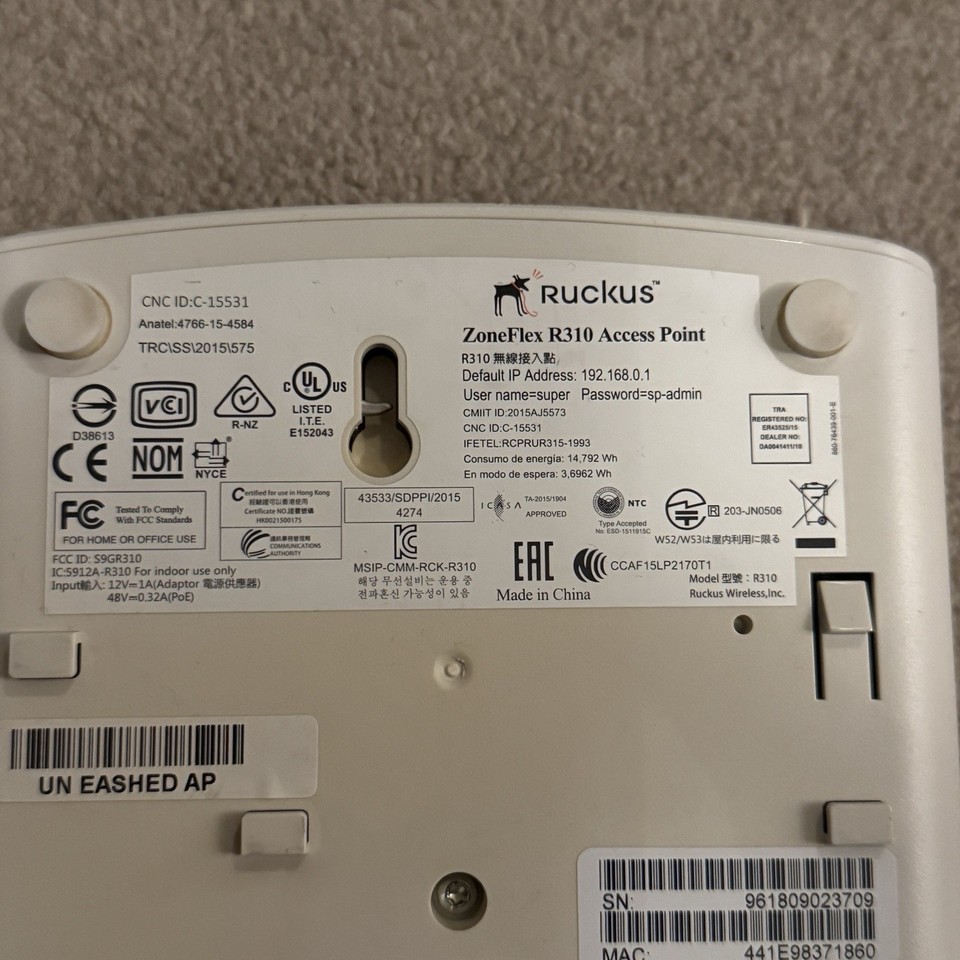 Ruckus Zoneflex R310 Access Point | eBay