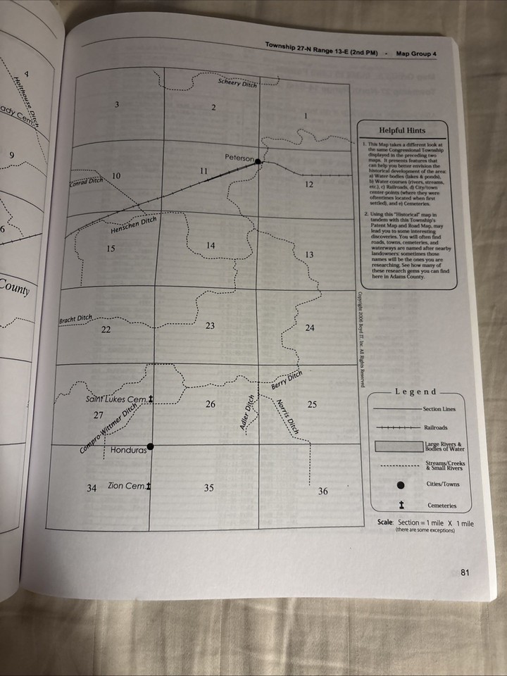 Family Maps Adams County Indiana Genealogy Plat History | eBay