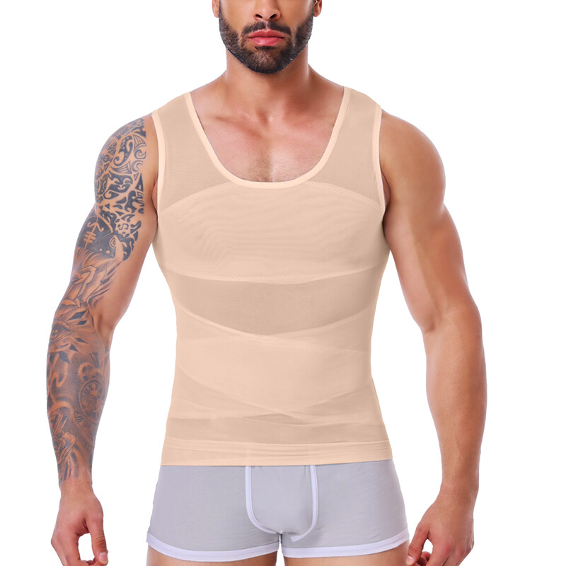 Men Slimming Body Shaper Tank Top Abdomen Gynomastica Compression Vest ...