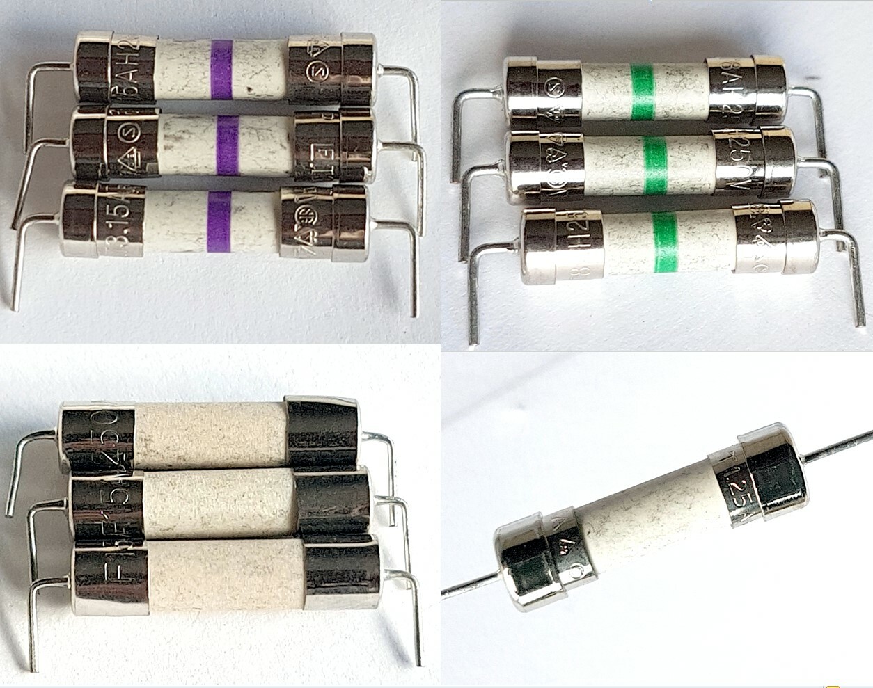 [3pcs] T1.25A, T3.15A, F5A, F6.3A, T8A, F15A - ceramic axial fuse ...