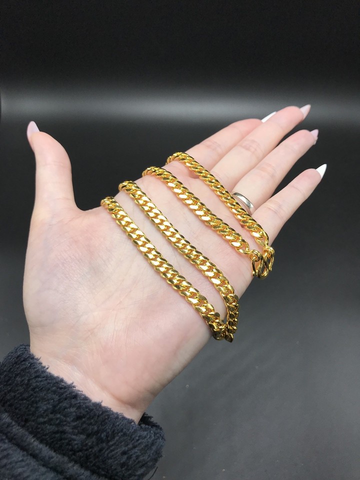 9999 24k Gold Solid Round Cuban Link Chain 100 Gram 23 Inches | eBay