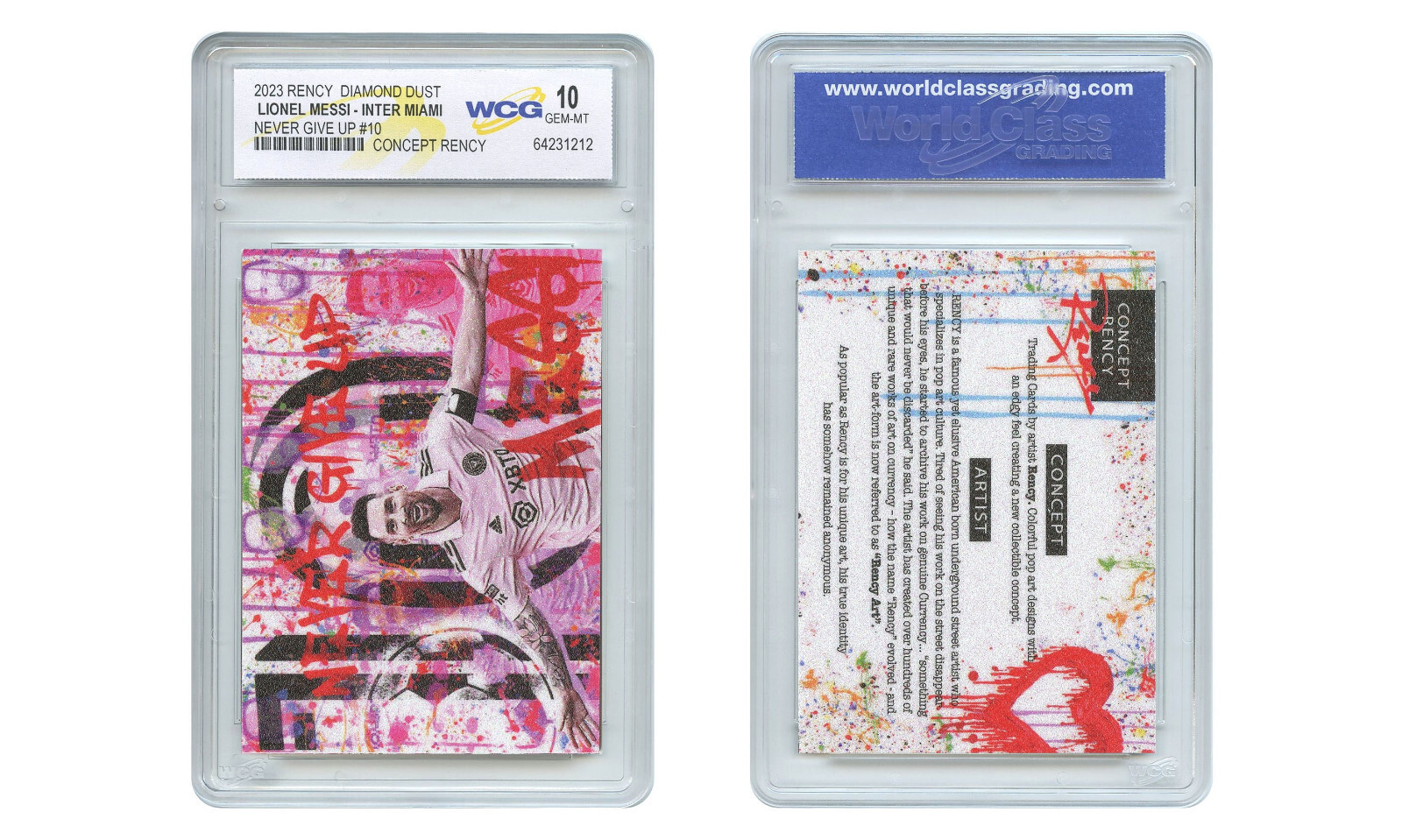 2023 Lionel Messi INTER MIAMI Never Give Up Diamond Dust Rency Card Gem ...