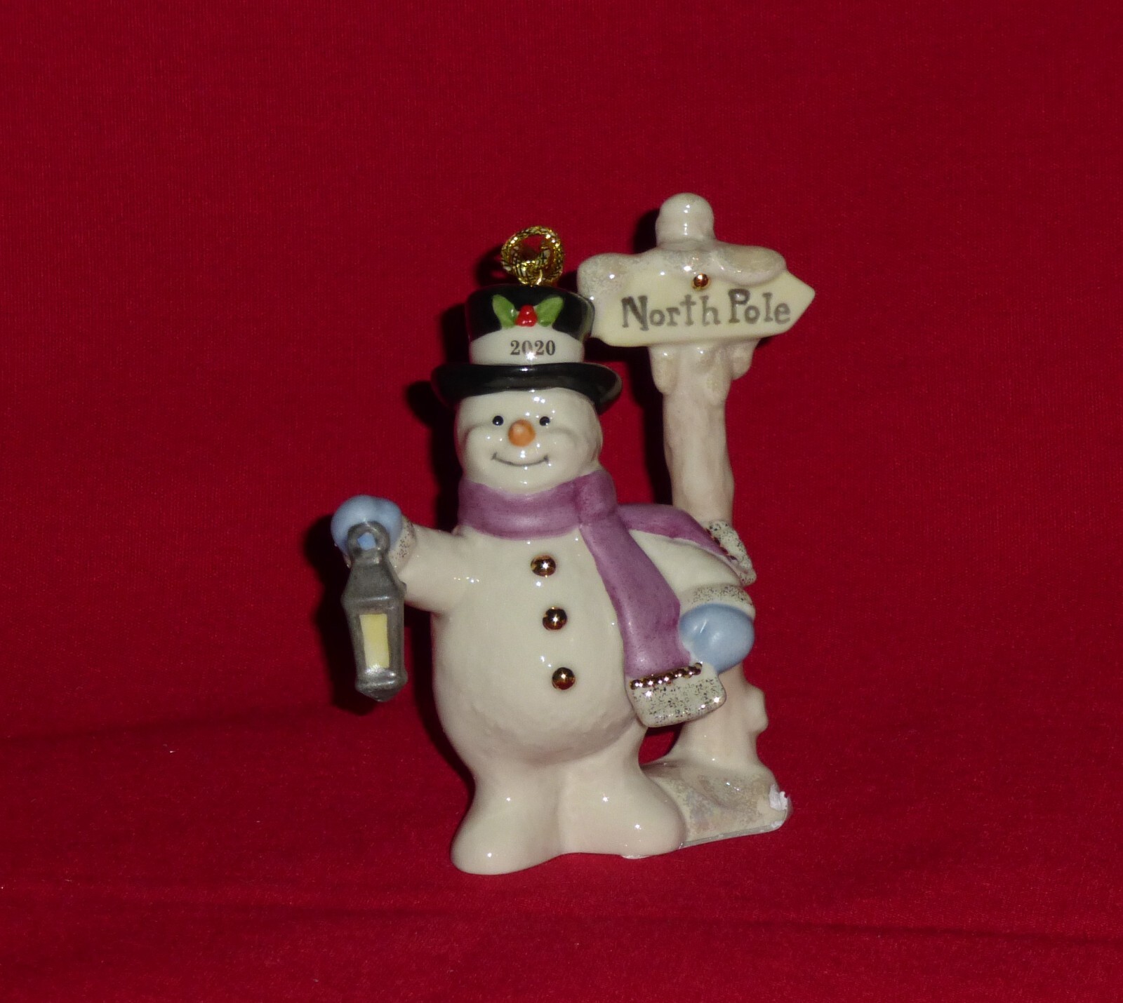 Lenox NORTH POLE SNOWMAN Ornament 2020 Annual Christmas Tree Frosty Top ...