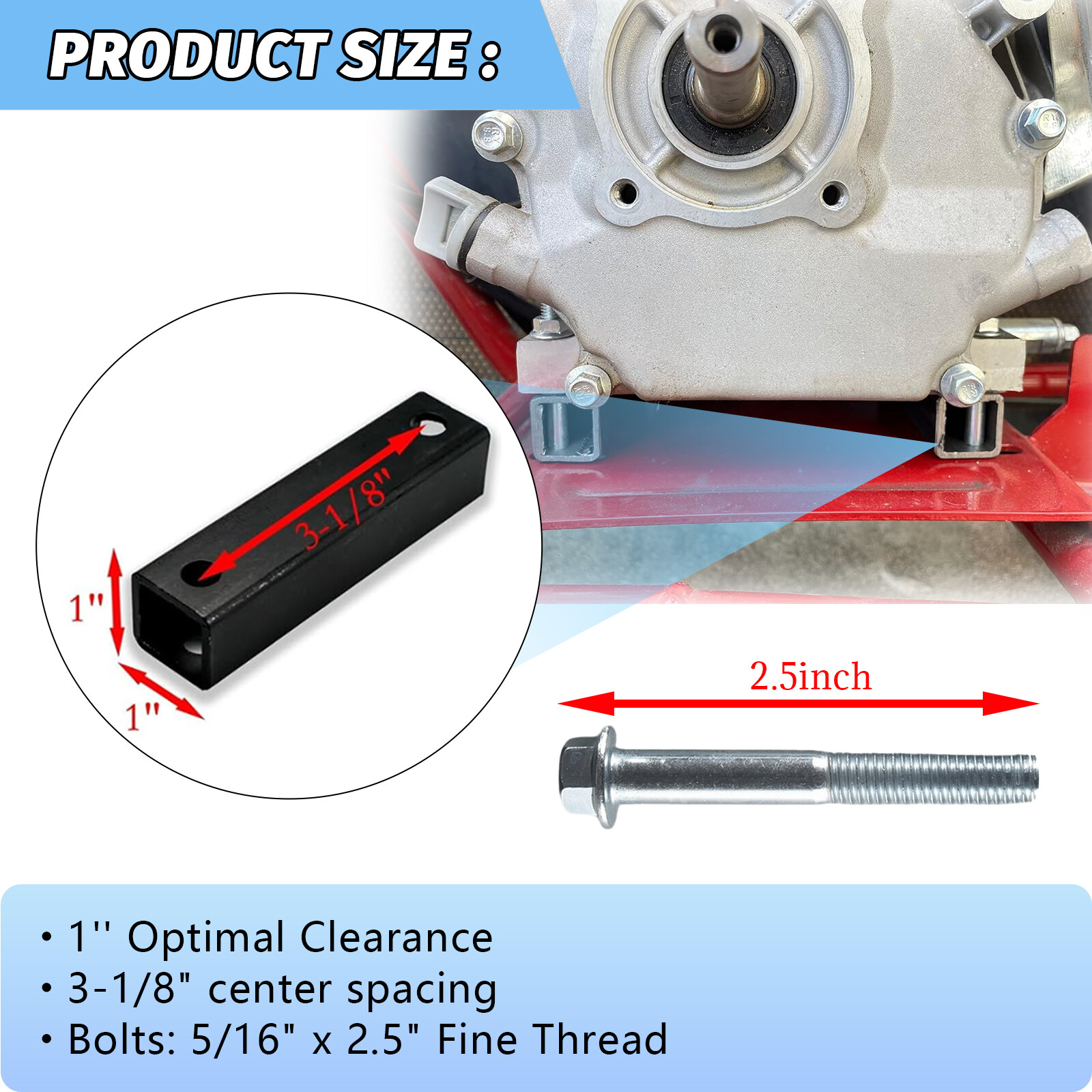 Torque Converter Engine Motor Riser Square Hardware Kit Fit 212cc 196cc ...