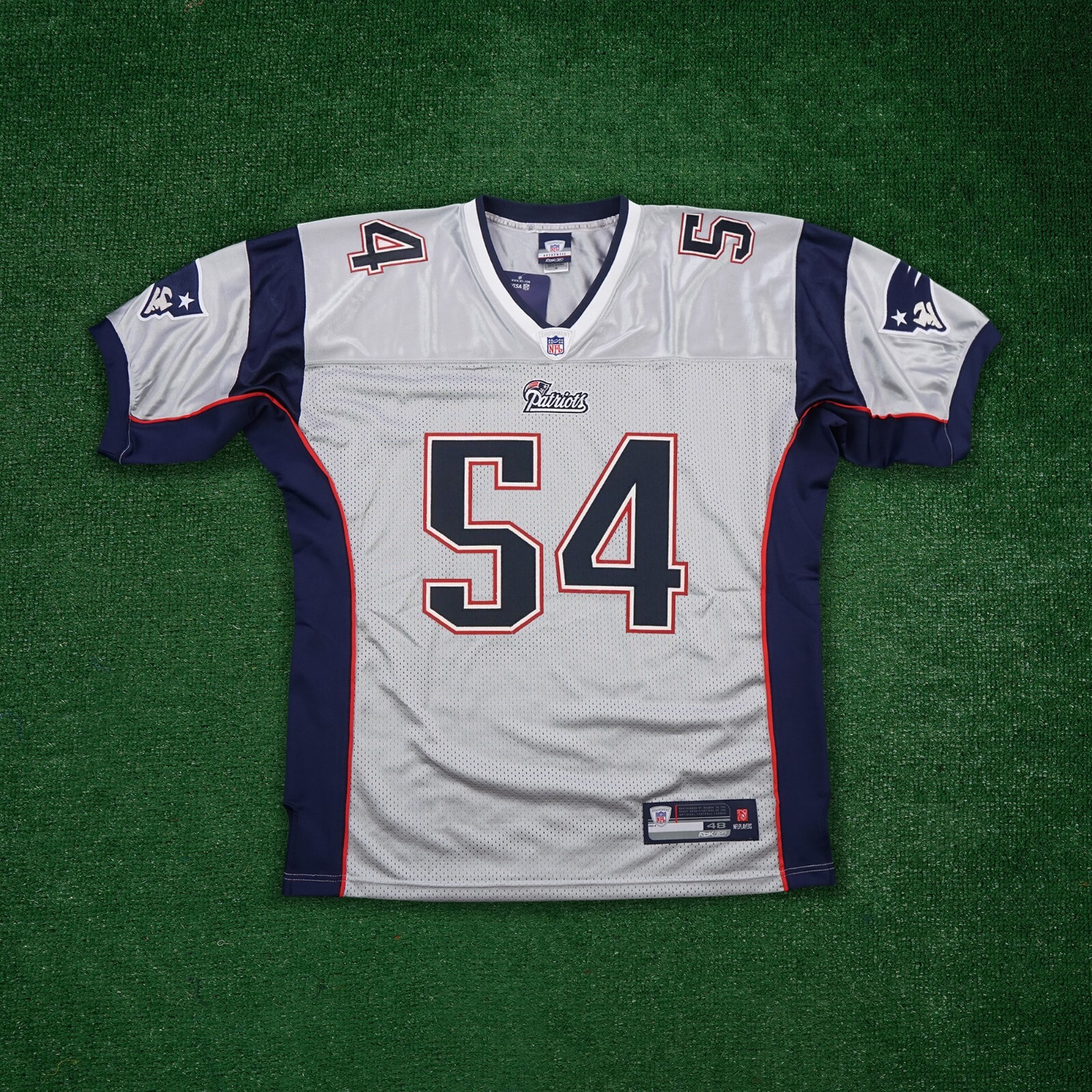Tedy Bruschi Reebok New England Patriots Authentic On-Field Alt Silver ...