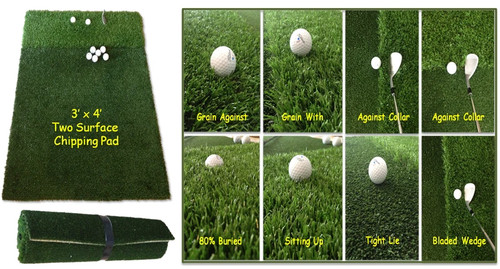 Golf Chipping Practice Mat – Simulated Apron & Rough Turf – 3'x4 ...