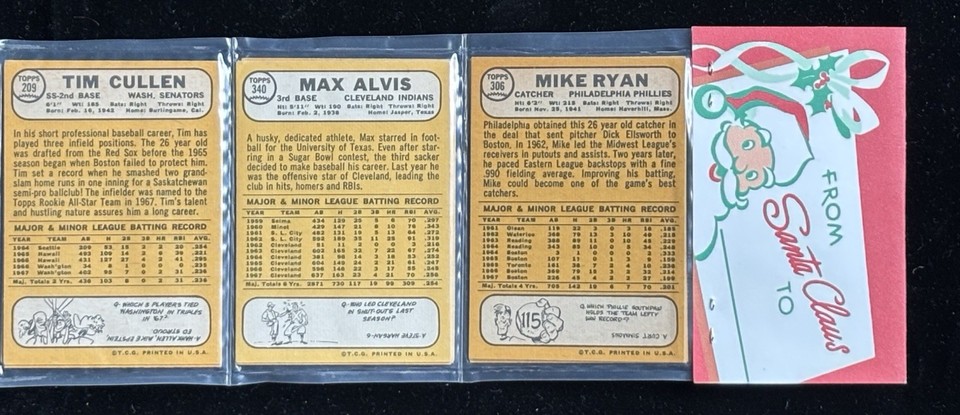 Tony Conigliaro 1968 Topps Xmass Cello RackPack MT 12 Boston Red Sox ...