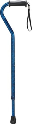 Aluminum Offset Cane with Gel Grip, Blue Crackle, 30'' - 39'' H, 1'' W ...