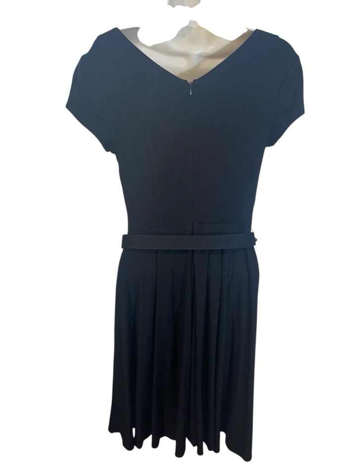 CARMEN MARC VALVO Women's Size 8 Little Black Dress with Belt Zipper ...