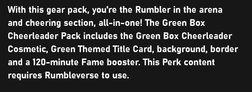 Rumbleverse Green Box Cheerleader Pack Set XBOX Exclusive Pack DLC | eBay