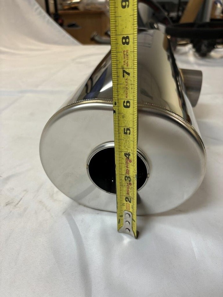 304 Stainless Steel Universal Horizontal Muffler 2.5" Single In to 2.5 ...