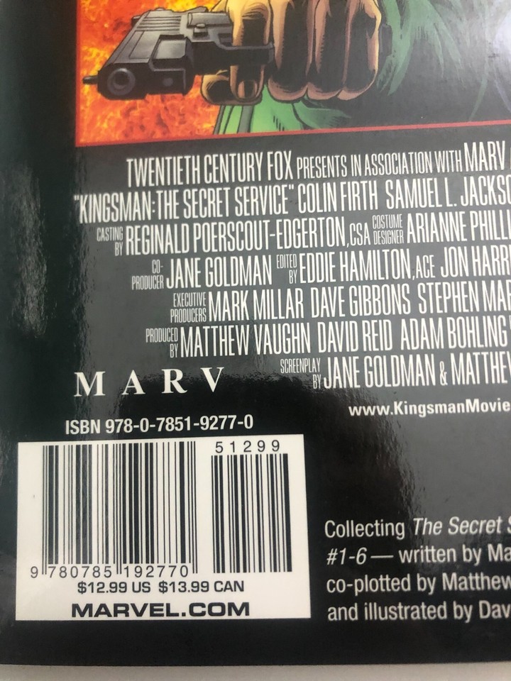 KINGSMAN THE SECRET SERVICE TPB Marvel Mark Millar Movie Tie-In Edition ...