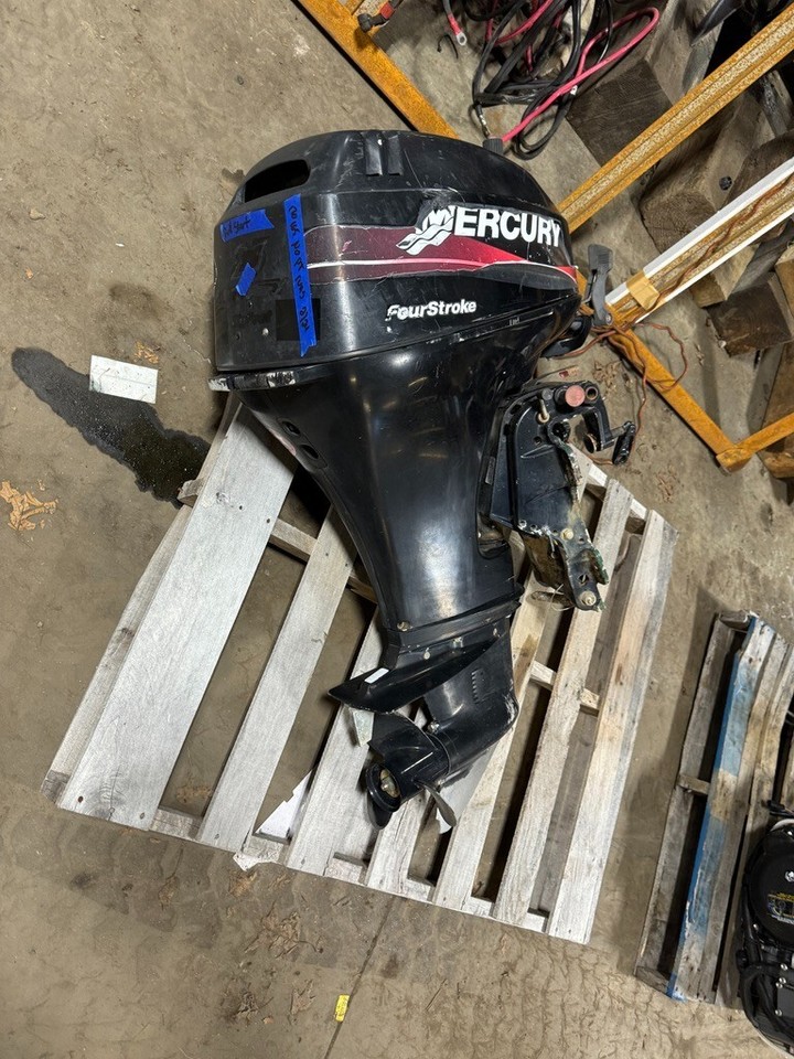 2001 Mercury 25 hp 4-Stroke 20" Tiller Outboard Boat Motor Engine Runs ...