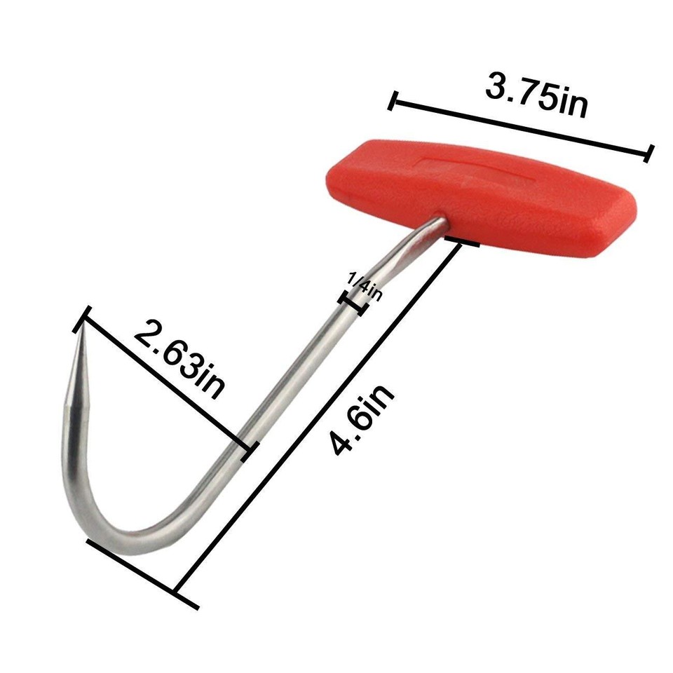 2Pcs Stainless Steel T Hooks T-Handle Meat Boning Hook for Kitchen ...