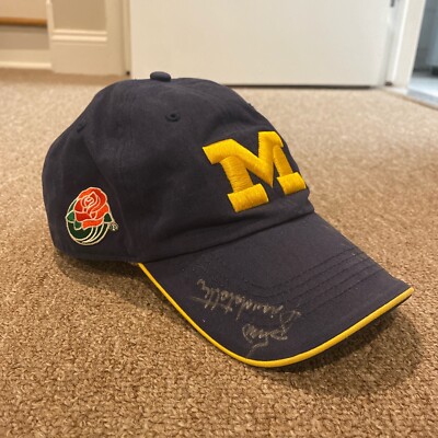 Vintage Nike Michigan Wolverine Rose bowl Hat Signed By Jim ...
