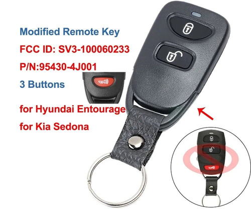Modified Remote Car Key Fob 3 Buttons for Hyundai Entourage for Kia ...