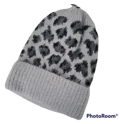 LOF gray leopard knit stocking cap New with tag | eBay