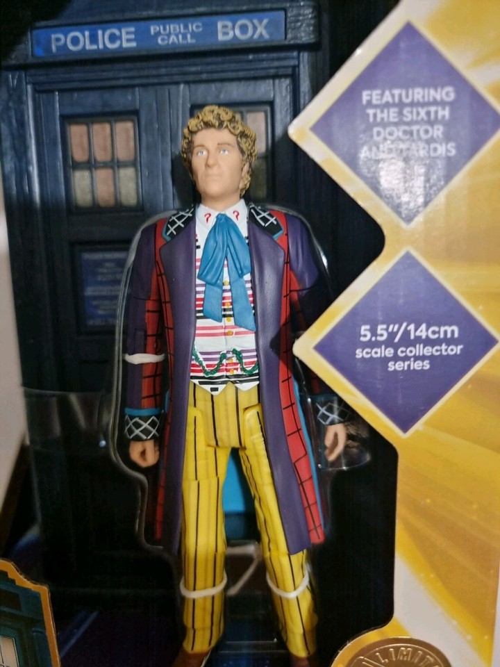 DOCTOR WHO THE SIXTH DR AND TARDIS NON ELECTRONIC SET ACTION FIGURE SET ...