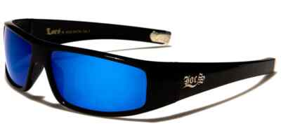 Locs Rectangle Men's Sunglasses - LOC9035 Black Chrome old English blue ...