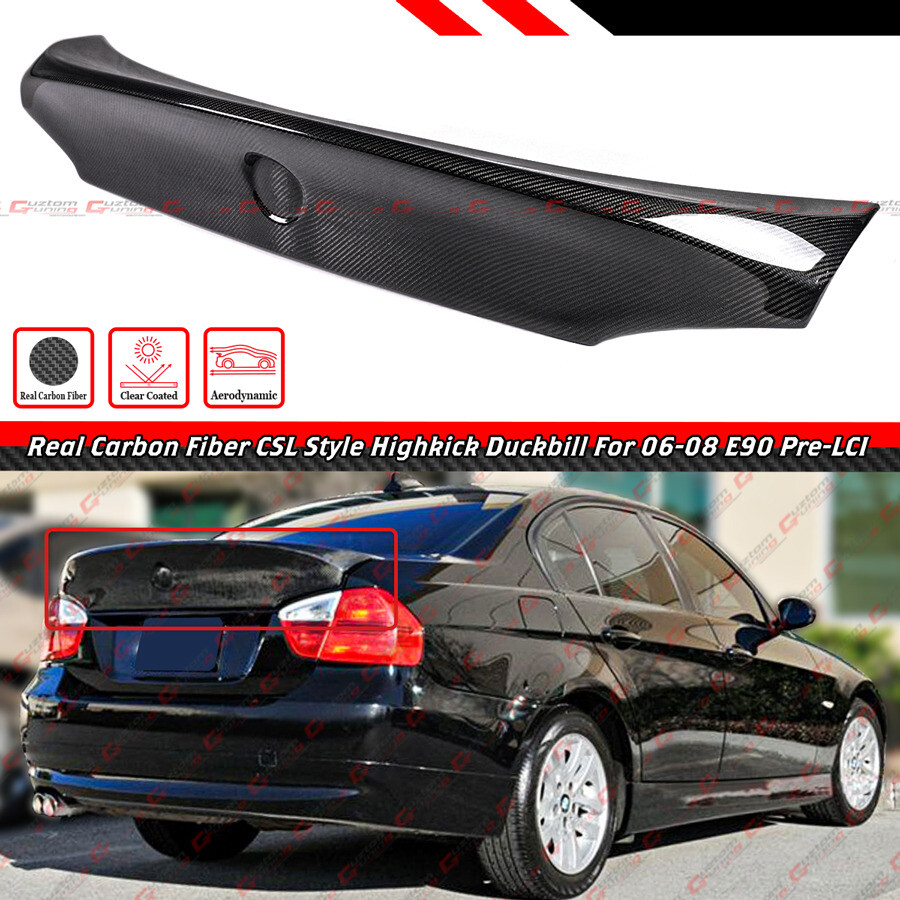 FOR 2006-2008 BMW E90 M3 335i 325i CSL STYLE CARBON FIBER DUCKBILL ...